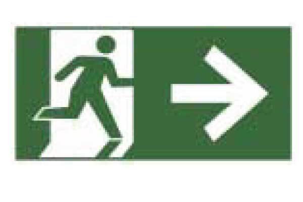 Exit Right With Person Leaving Right Sign | easysafetysigns.com.au ...