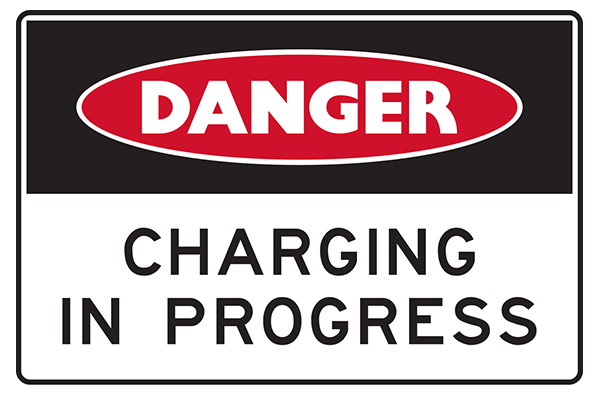 Mining Sign Danger Charging In Progress | easy safety signs