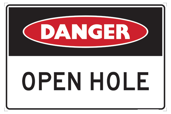 Mining Sign Danger Open Hole | easy safety signs