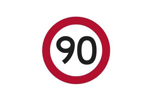 Traffic Control 90KM Speed Sign \ easy safety signs