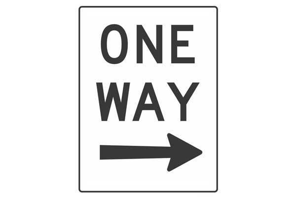 Traffic Control One Way Right Sign \ easy safety signs