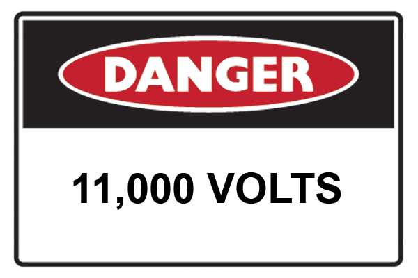 Mining Sign Danger 11000 Volts | easy safety signs